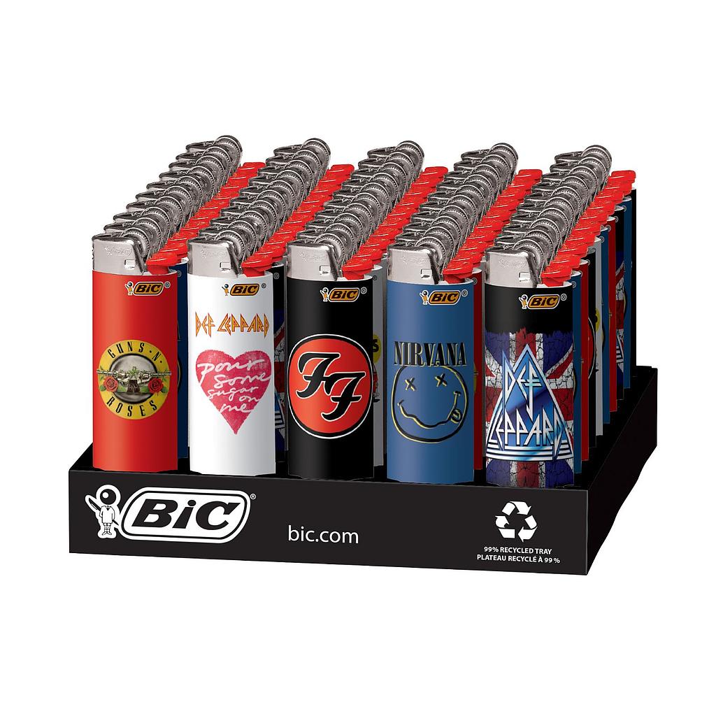 Disposable Lighters Bic Maxi Rock Bands Lighter Box of 50 | Maq